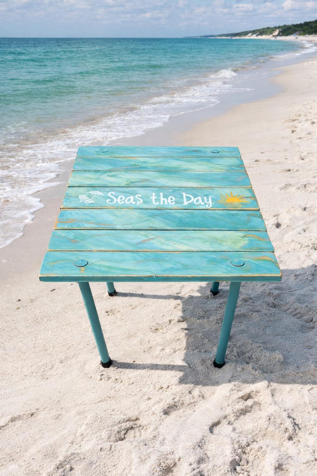 Turquoise Beach Table in a Bag|seas the Day|portable Lightweight Beach ...