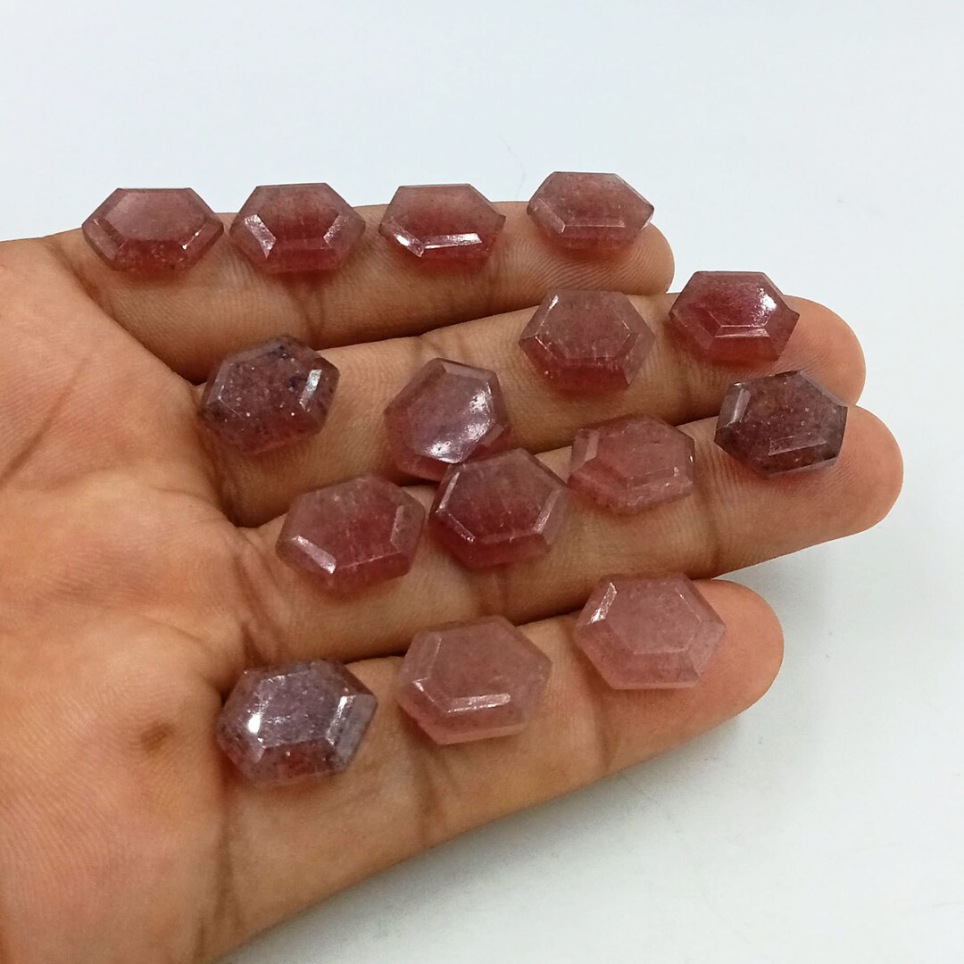 AAA Pink Strawberry Quartz Fancy Cut Shape Briolette Beads, Loose ...