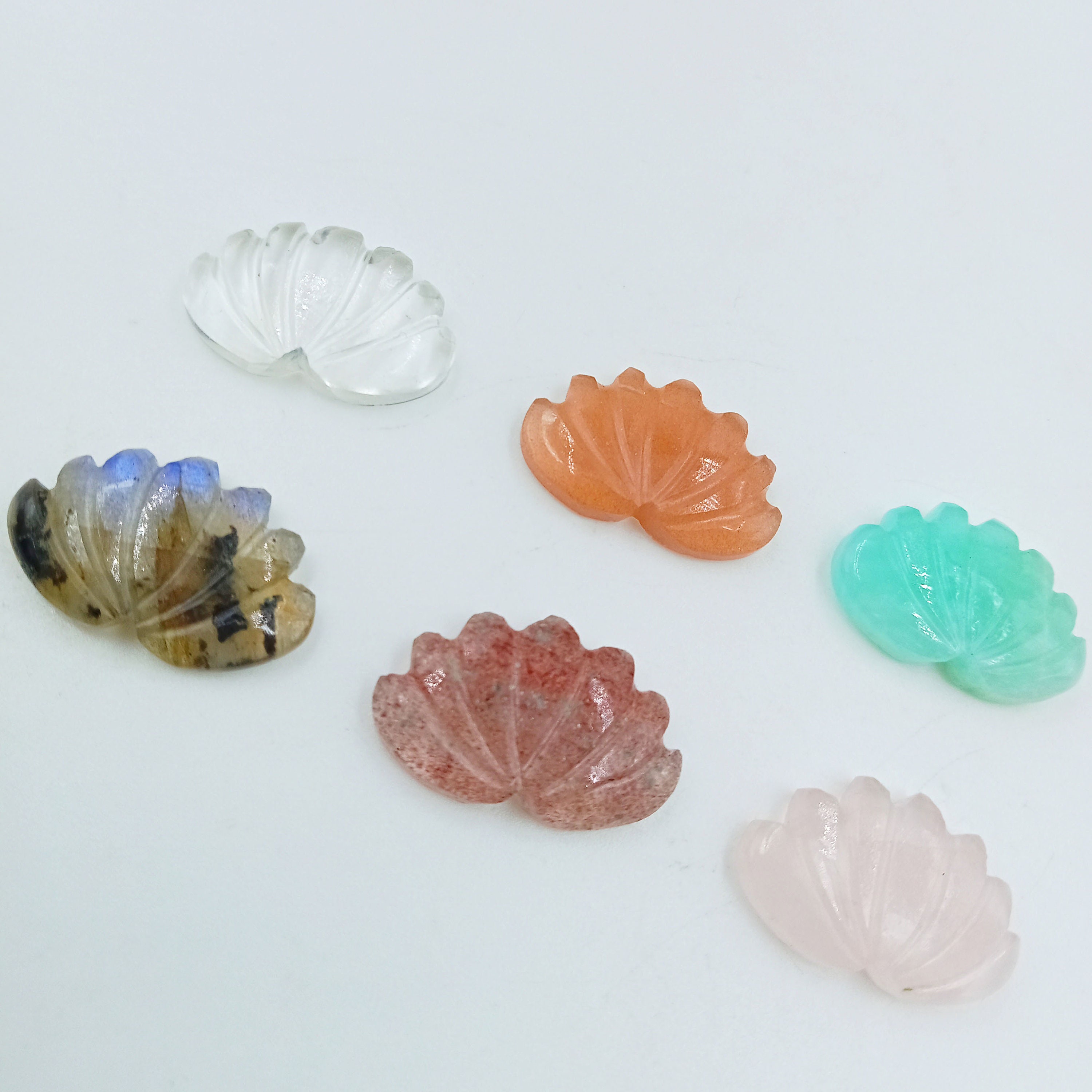 1 Piece Natural Multi Lotus Carved Gemstone Bead, 13x20mm Hand Carved ...