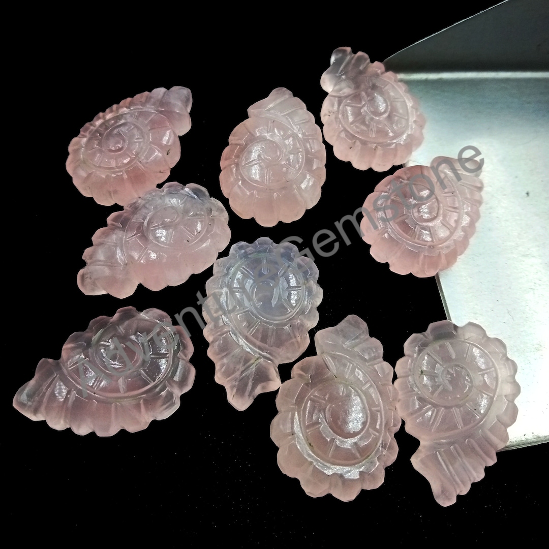 Natural Rose Quartz Carving Nautilus Shell Gemstone, 14x20mm Quartz ...