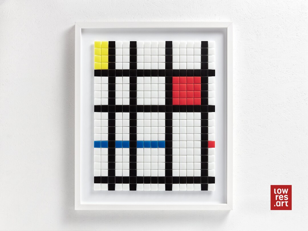 Piet Mondrian Inspired Mosaic Pixel Art Mondrian Wall Art - Etsy Australia
