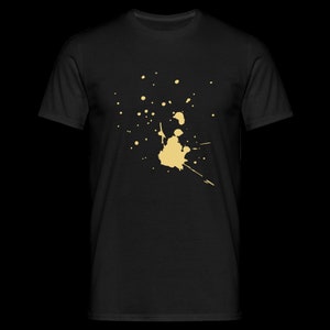 Black and Yellow Splatter T-shirt, Funny Splatter T-shirts, Handmade Cotton T-shirt, Men's Short ...