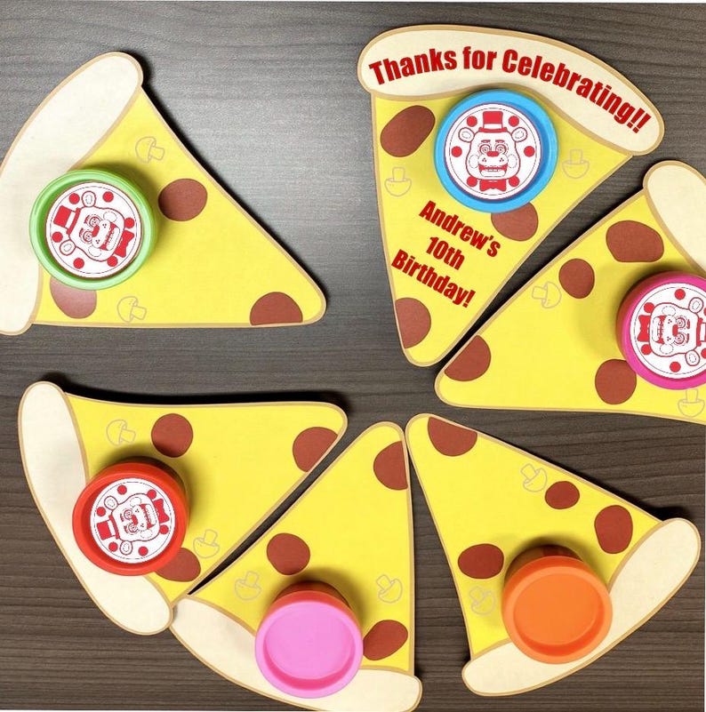 Fnaf Pizza Play-doh Birthday Favor – Freddy Faz Bear – Pizza Birthday ...