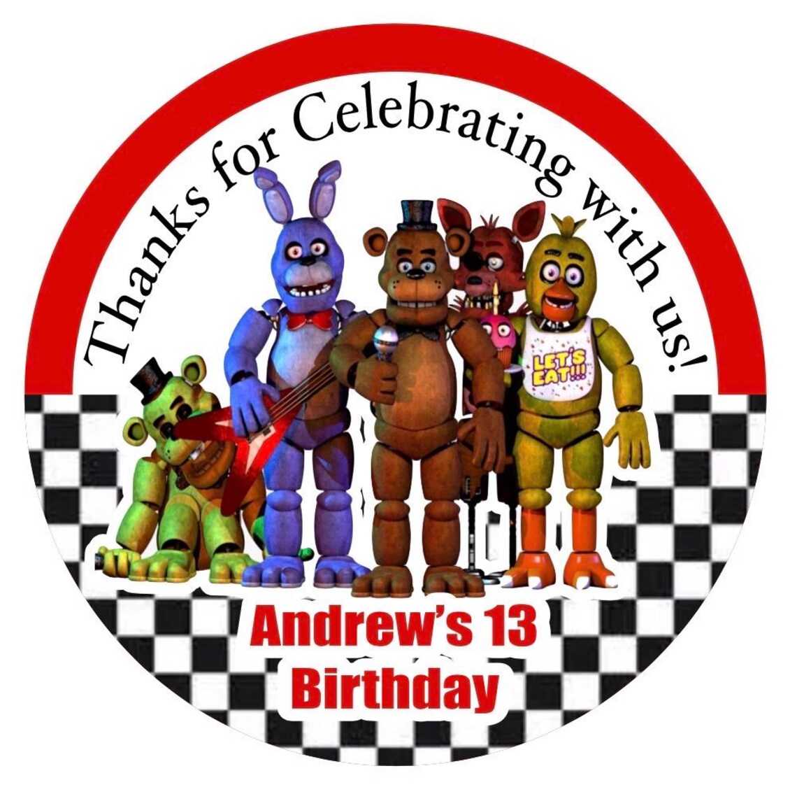 Five Nights at Freddy’s Birthday Stickers – 2.5” Glossy Party Favor ...