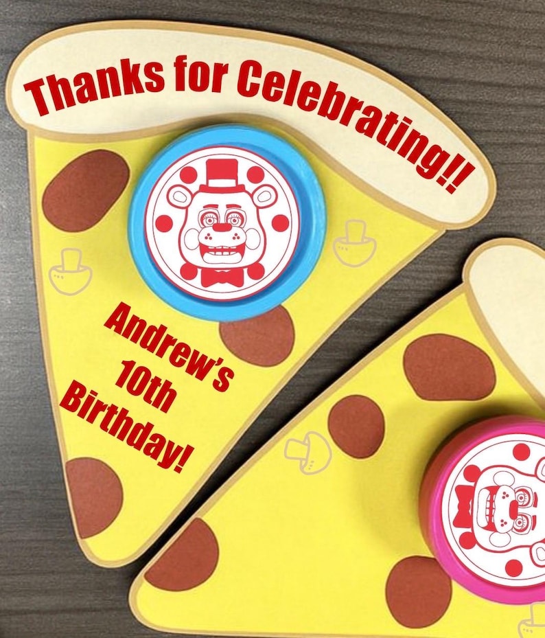 Fnaf Pizza Play-doh Birthday Favor – Freddy Faz Bear – Pizza Birthday ...