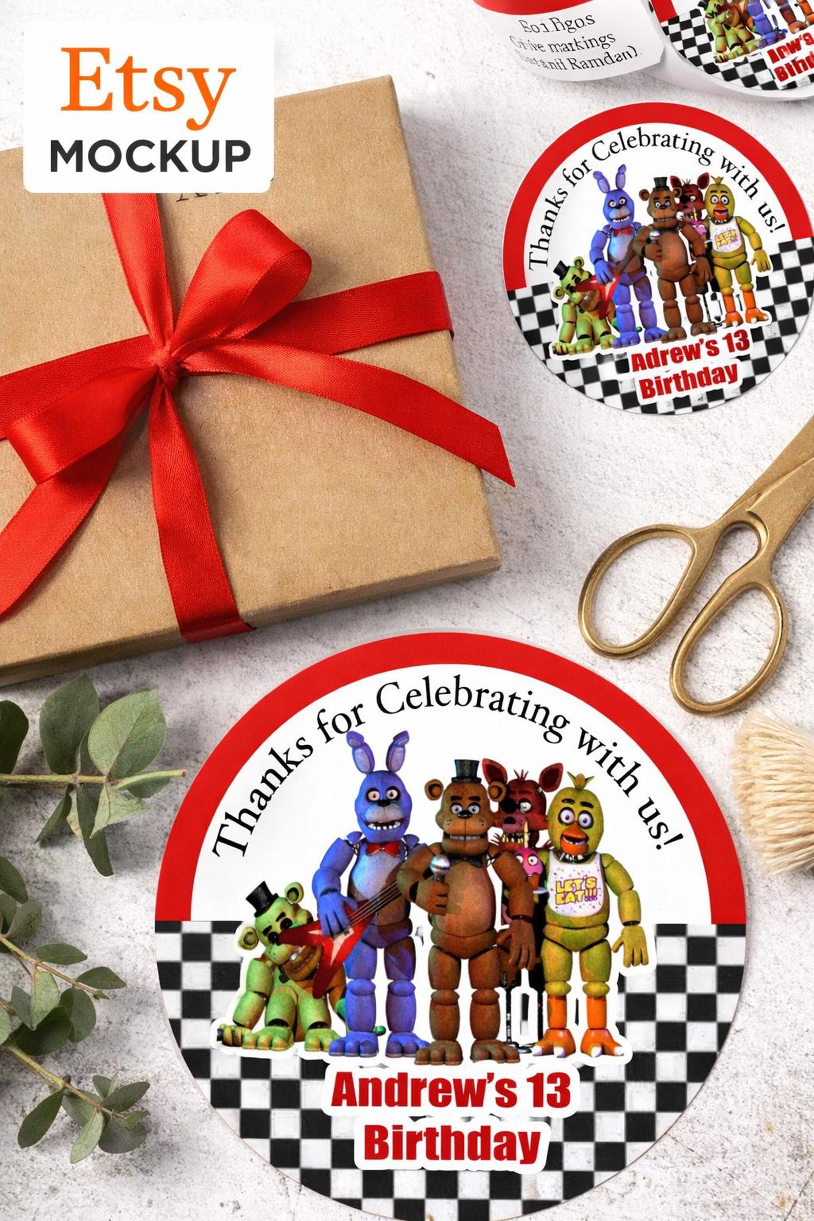 Five Nights at Freddy’s Birthday Stickers – 2.5” Glossy Party Favor ...
