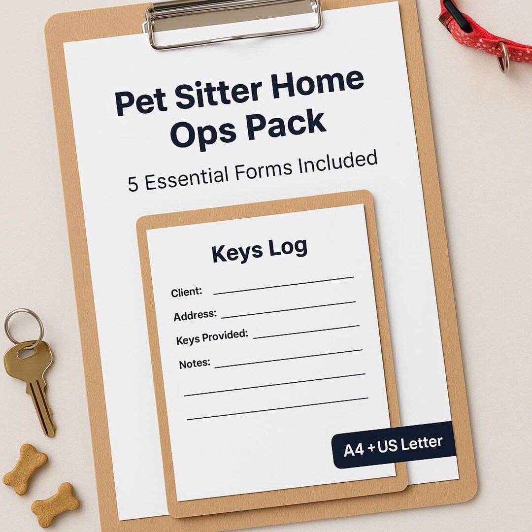 Pet Sitter Printable Forms: Home & Pet Care - Keys Log, Meds Tracker ...
