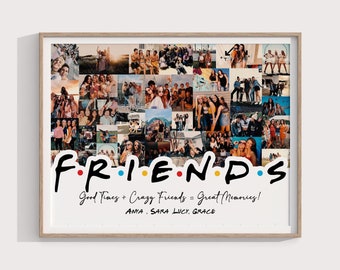 Best Friend Photo Collage, Personalized Bff Photo Collage, Best Friend ...
