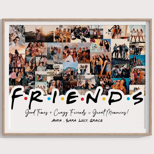 Best Friend Gifts, Best Friends Photo Collage, Personalized Best Friend ...
