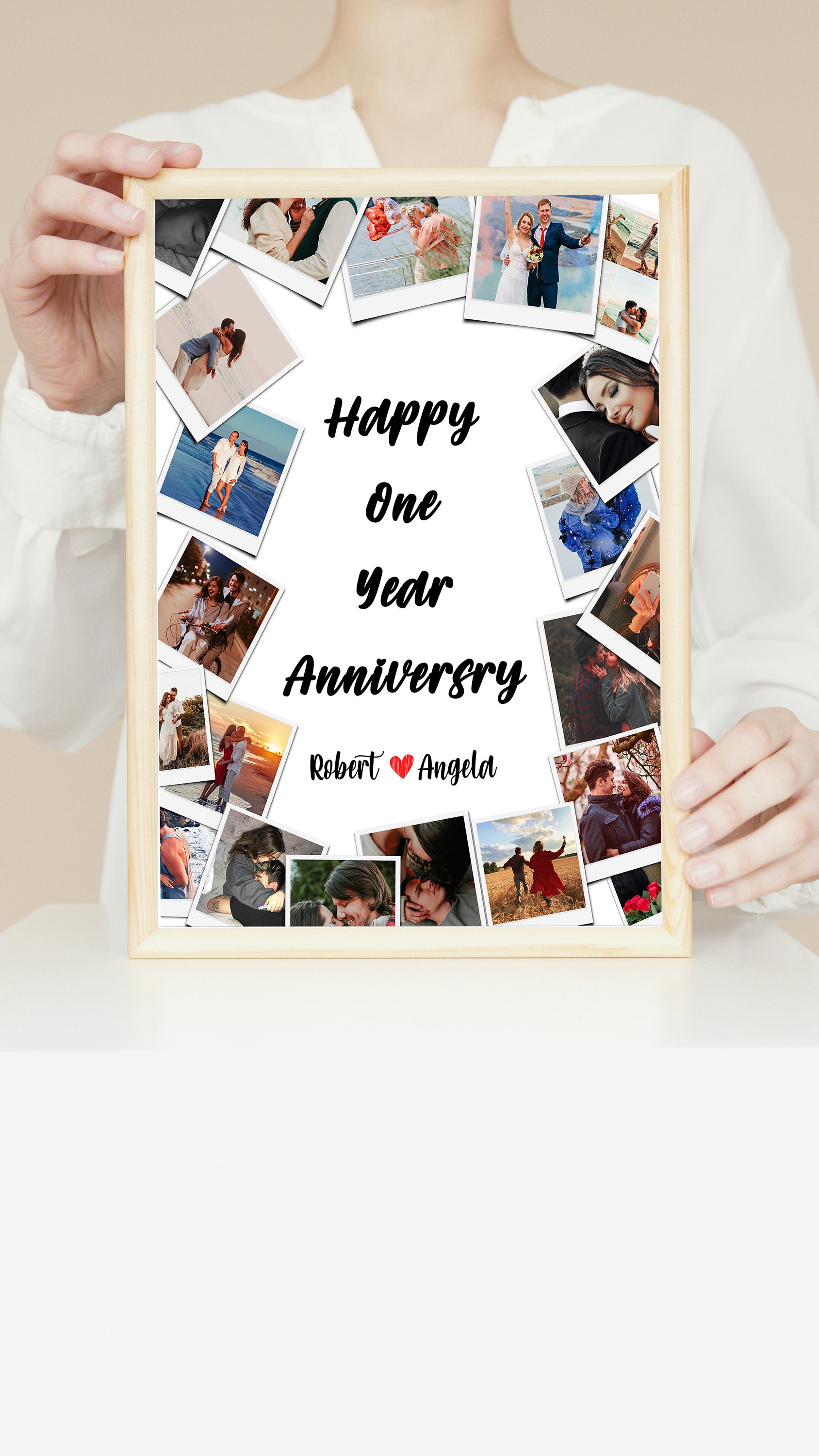 Personalize 1st Year Anniversary Photo Collage Gift, 1 Year Anniversary ...