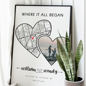 Where We Met Map /where It All Began /couple Map/ Gift for Her/ Gift ...