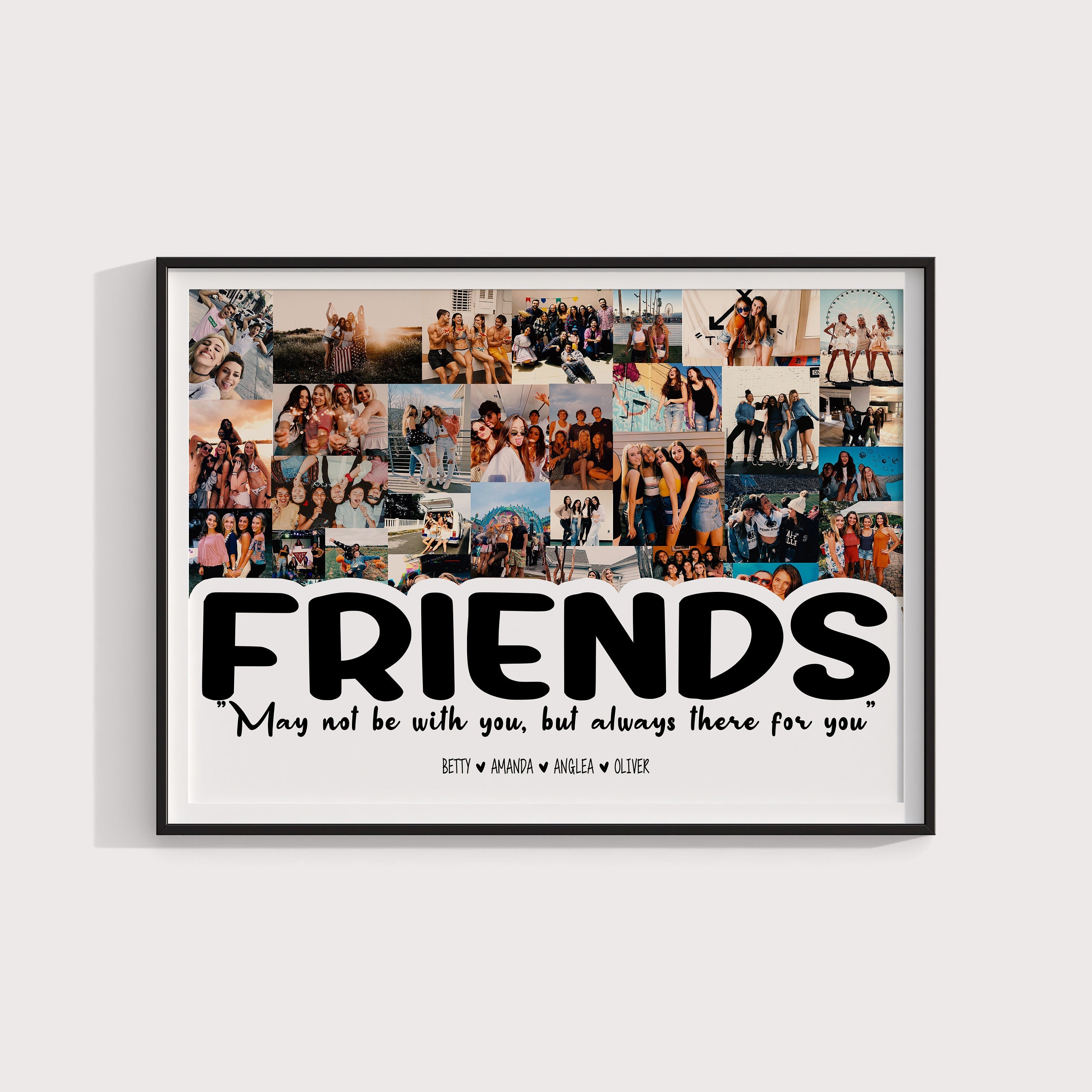 Best Friend Photo Collage, Personalized Bff Photo Collage, Best Friend ...