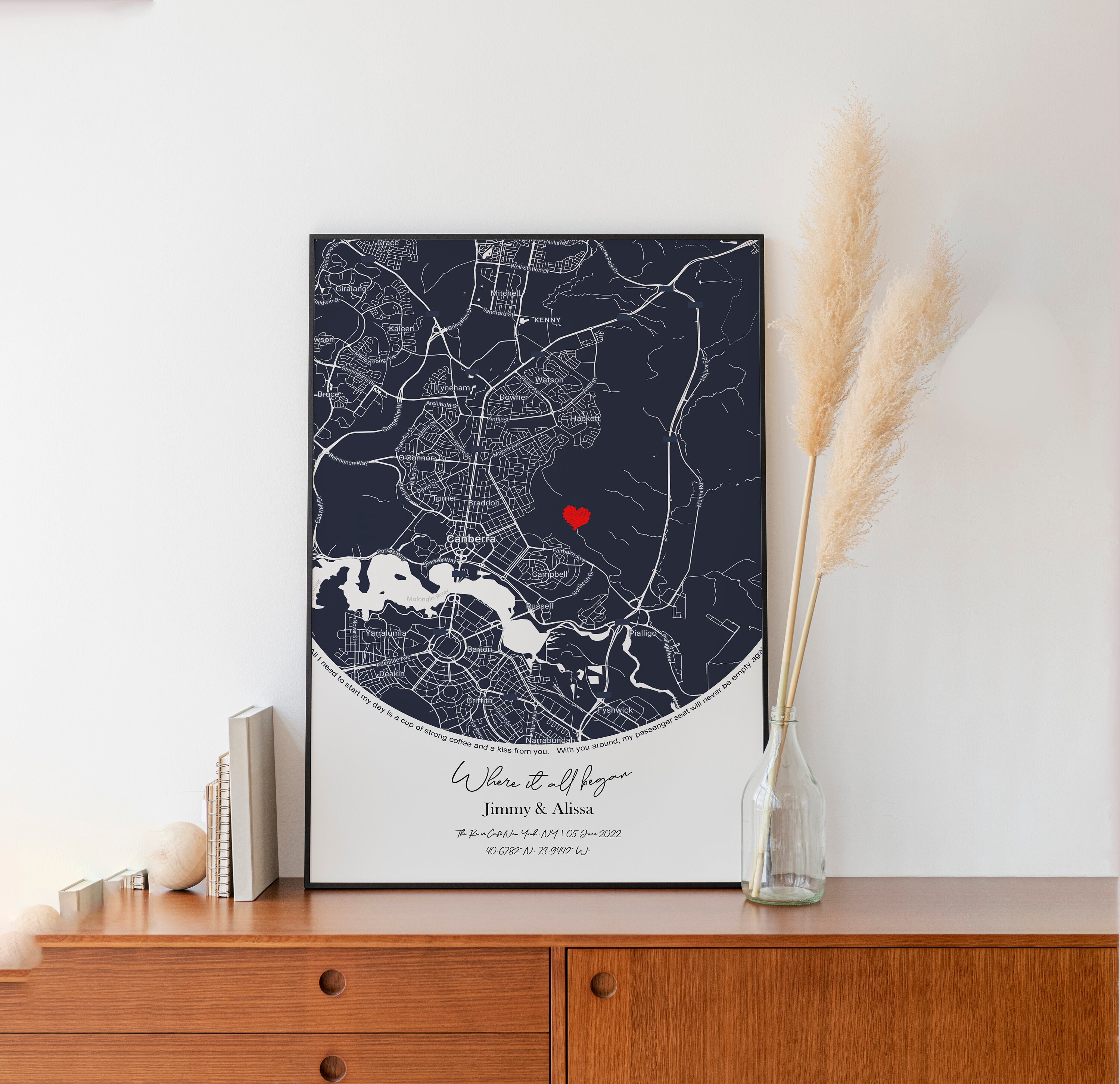 Where We Met Map /where It All Began /couple Map/ Gift for Her/ Gift ...