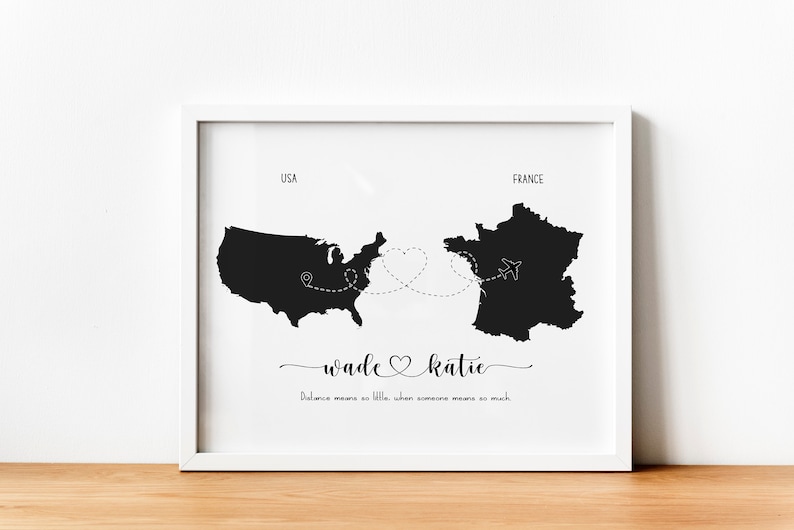 Impresión de mapas personalizada: dos países o estados cualesquiera ...