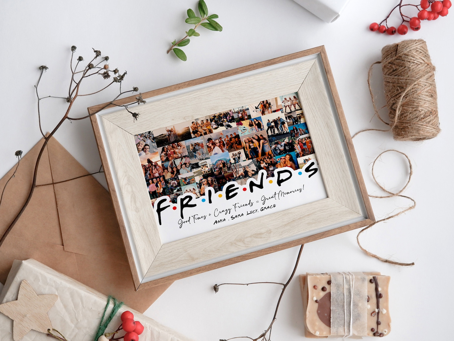Best Friend Photo Collage, Personalized Gift for Bff, Best Friend Photo ...