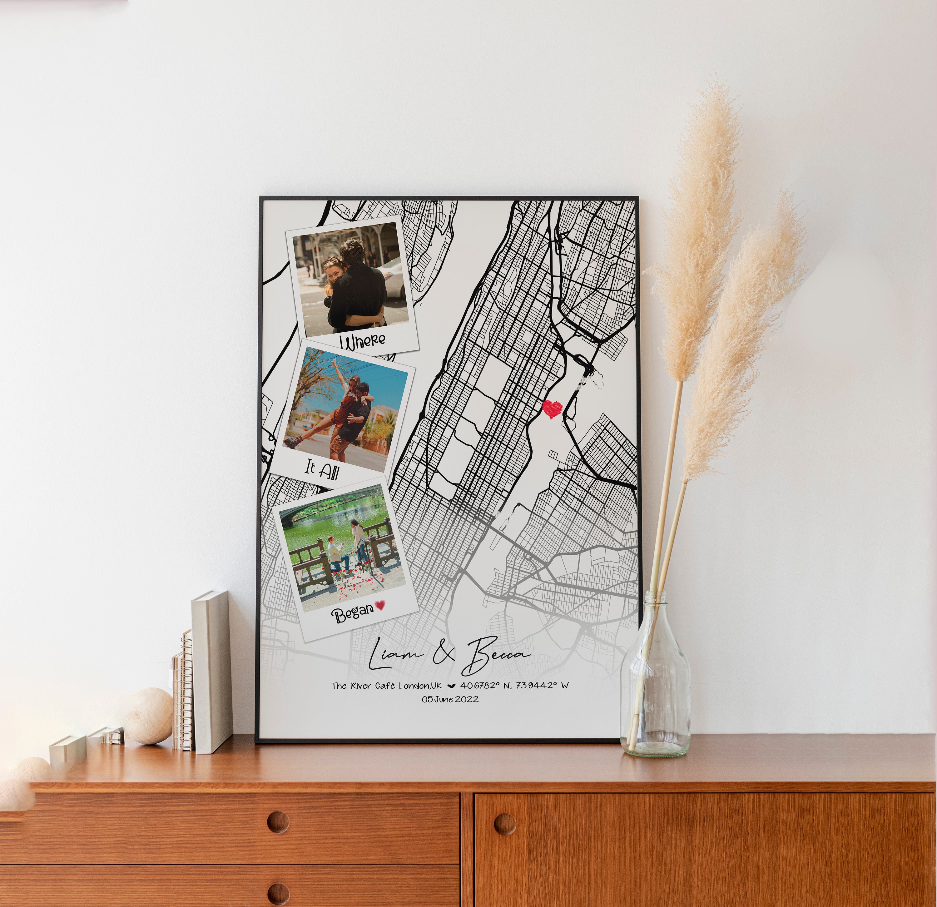 Where We Met Map /where It All Began /couple Map/ Gift for Her/ Gift ...