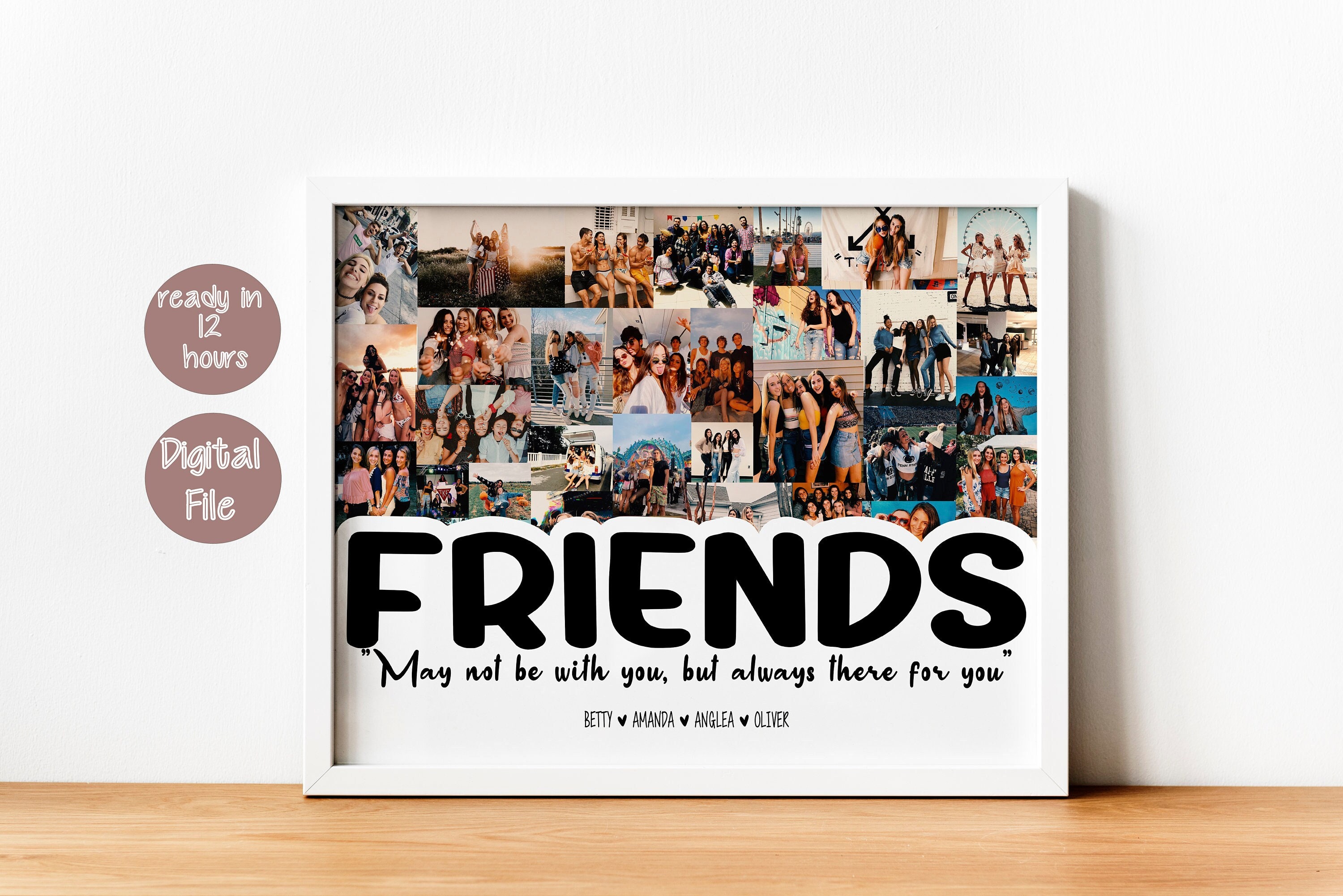 Best Friend Photo Collage, Personalized Bff Photo Collage, Best Friend ...