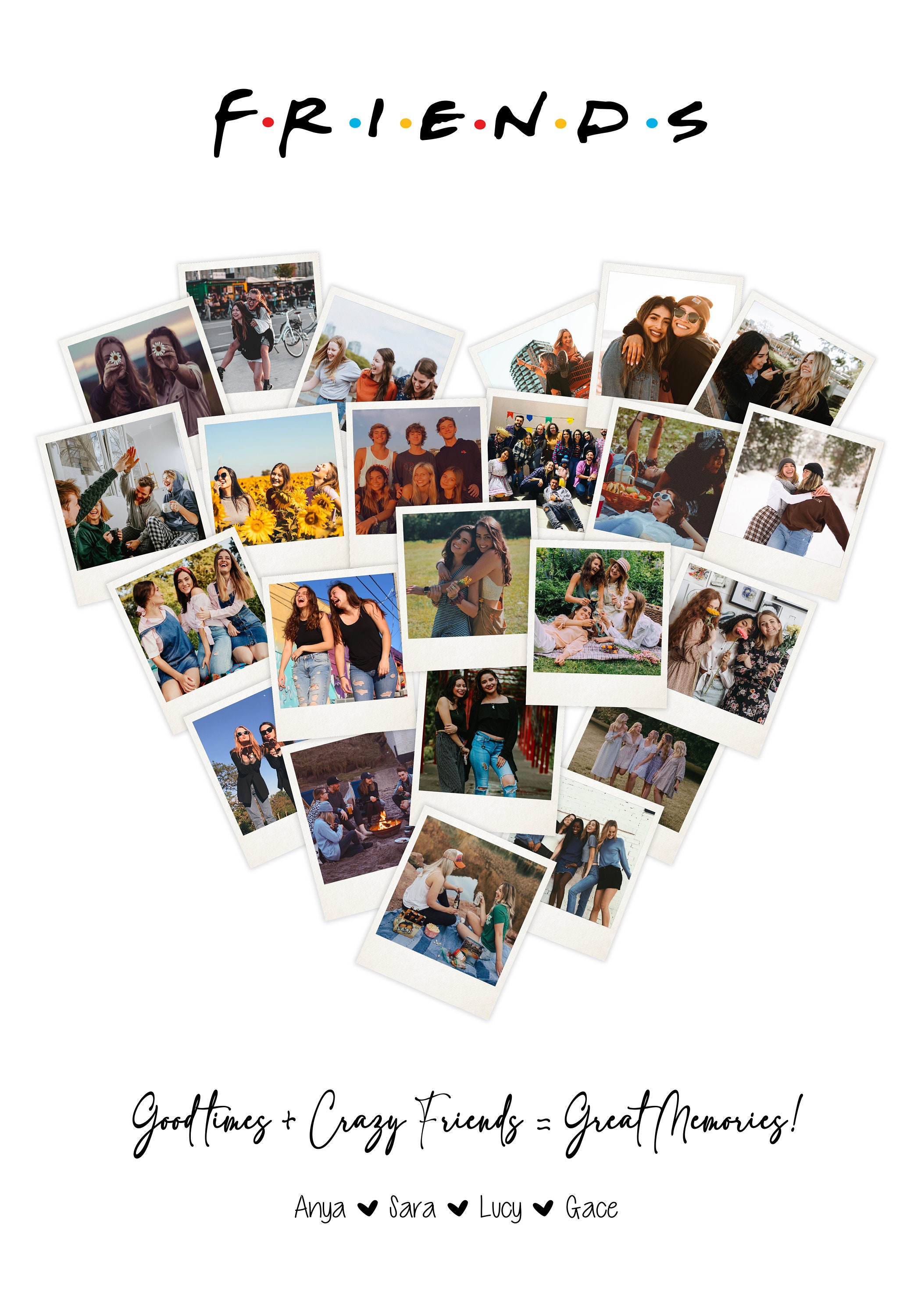 Best Friend Gifts, Best Friends Photo Collage, Personalized Best Friend ...