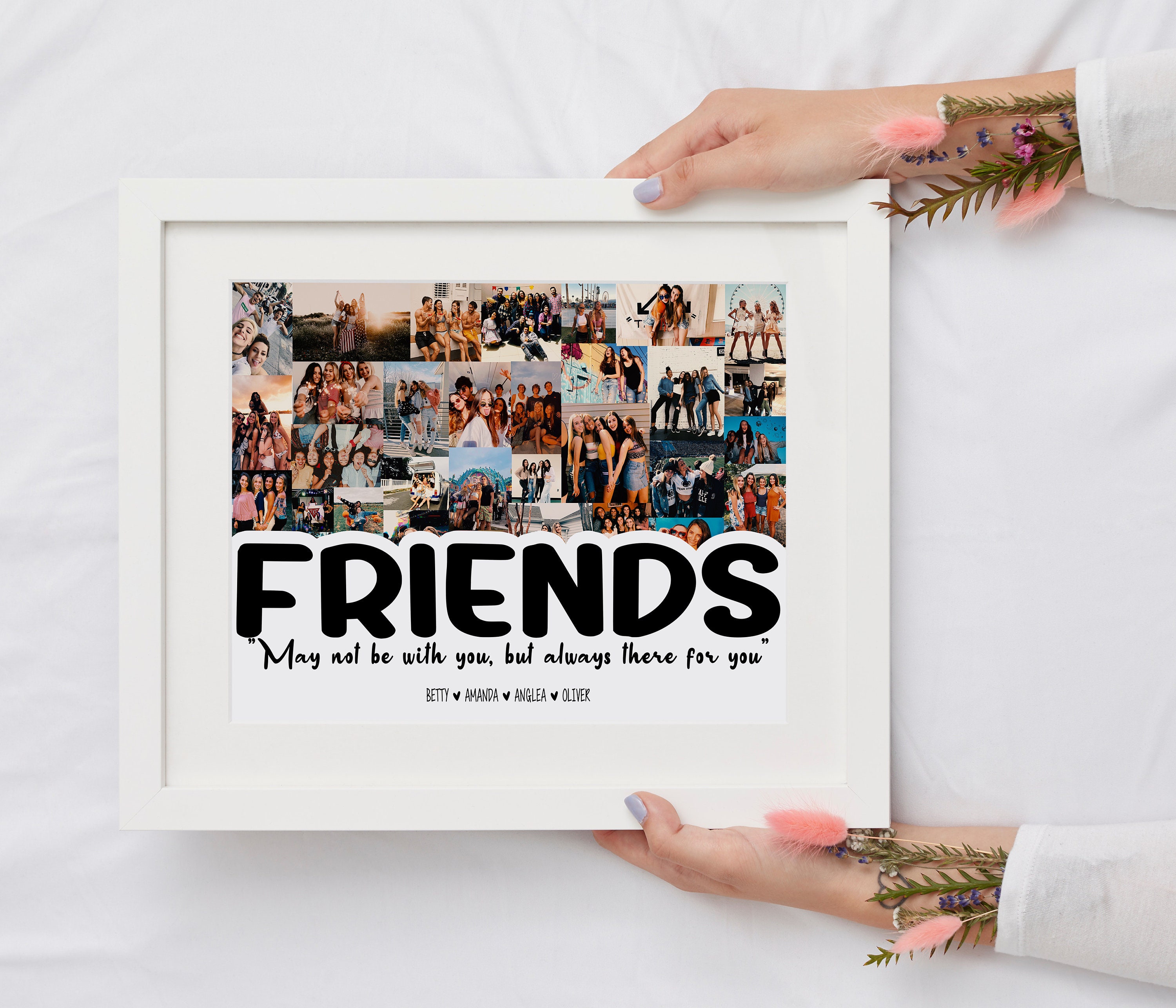 Best Friend Photo Collage, Personalized Bff Photo Collage, Best Friend ...