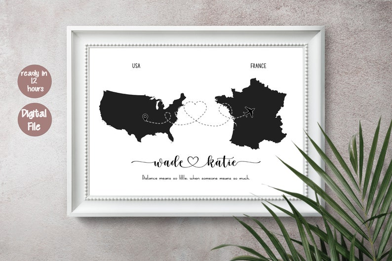 Impresión de mapas personalizada: dos países o estados cualesquiera ...
