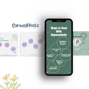 150 Kids Mental Health Instagram Templates: Child Development IG Post ...
