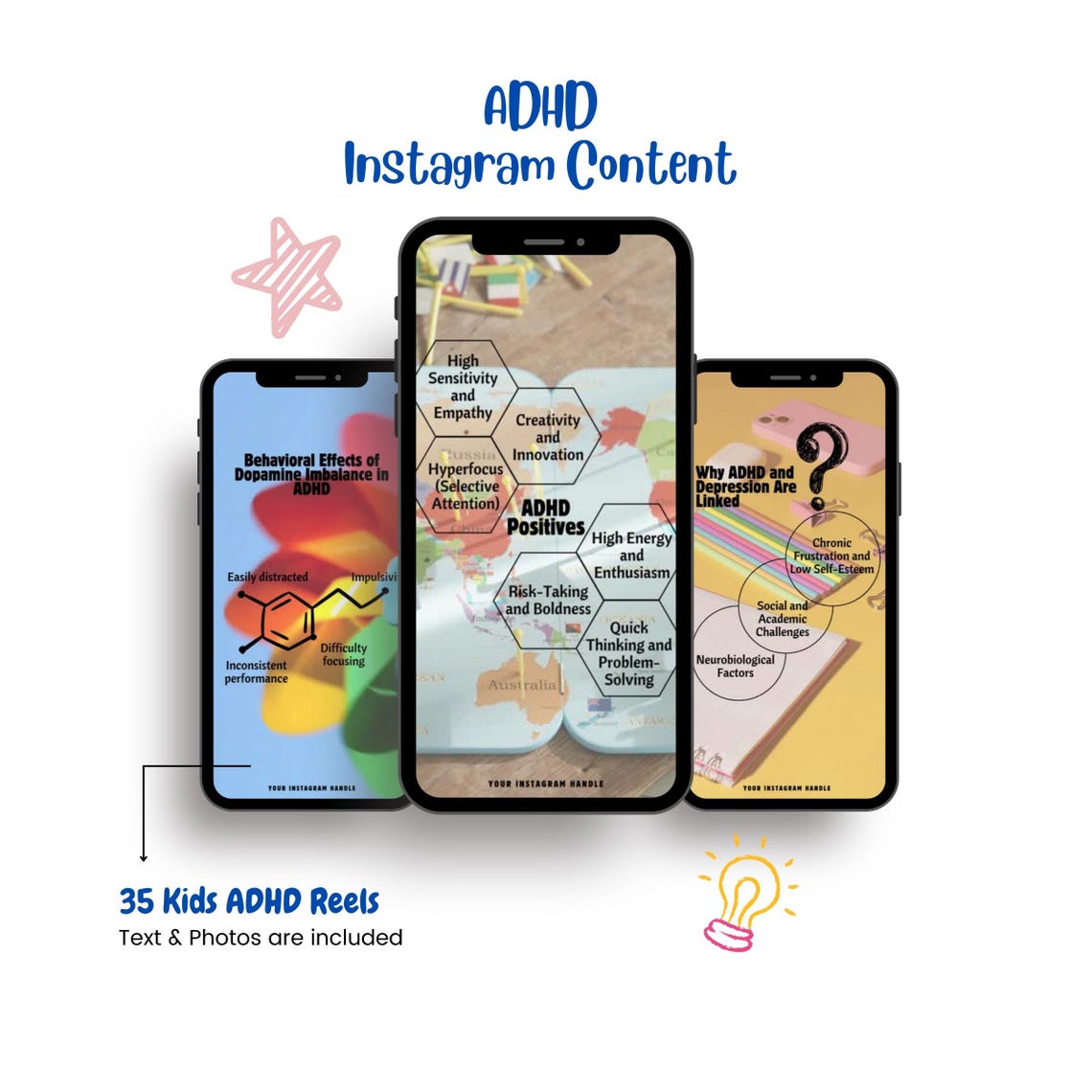 35 ADHD Parenting Instagram Reels: Canva Templates (digital Download ...