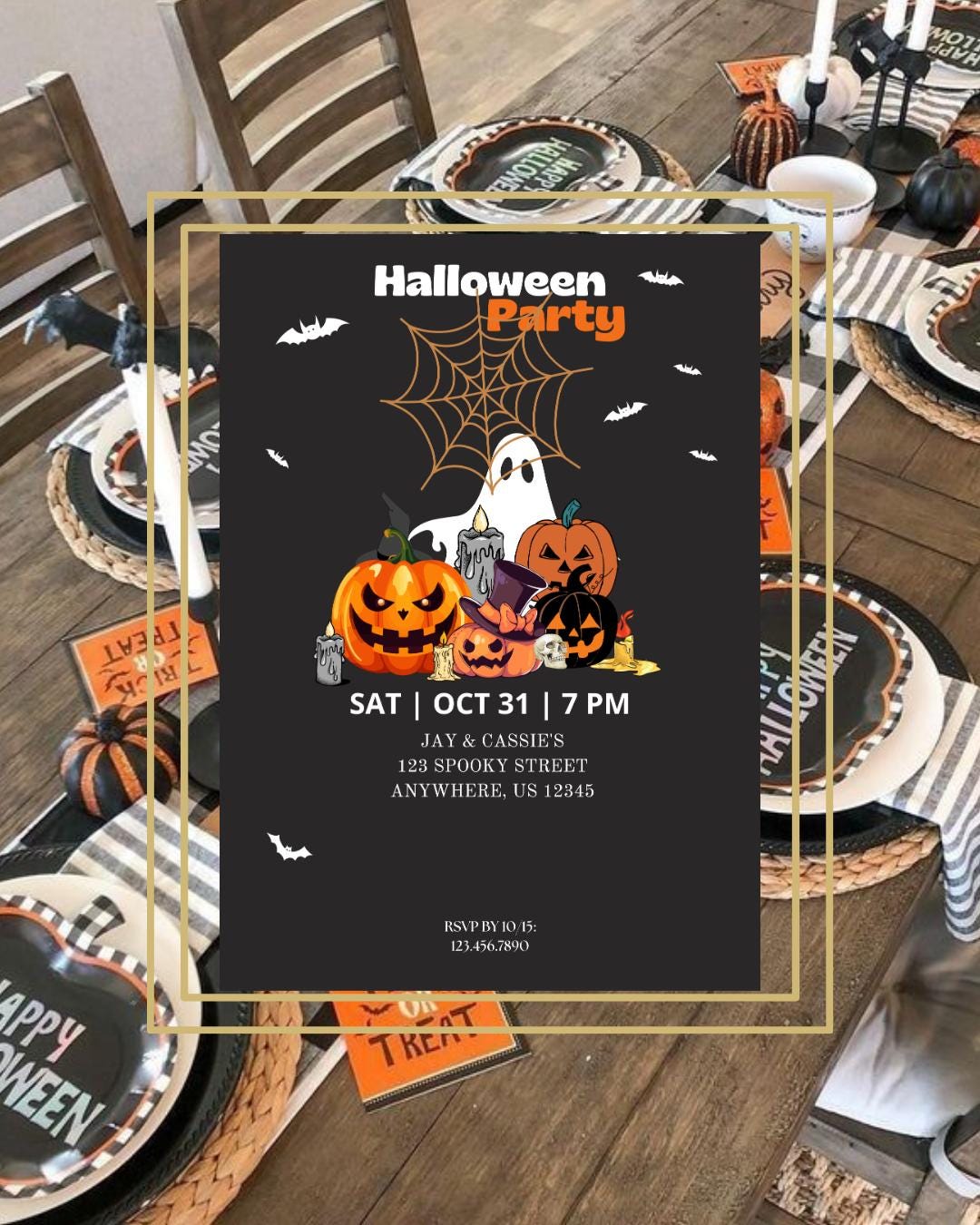 Editable Halloween Party Invitation Spooky Halloween Event Flyer ...