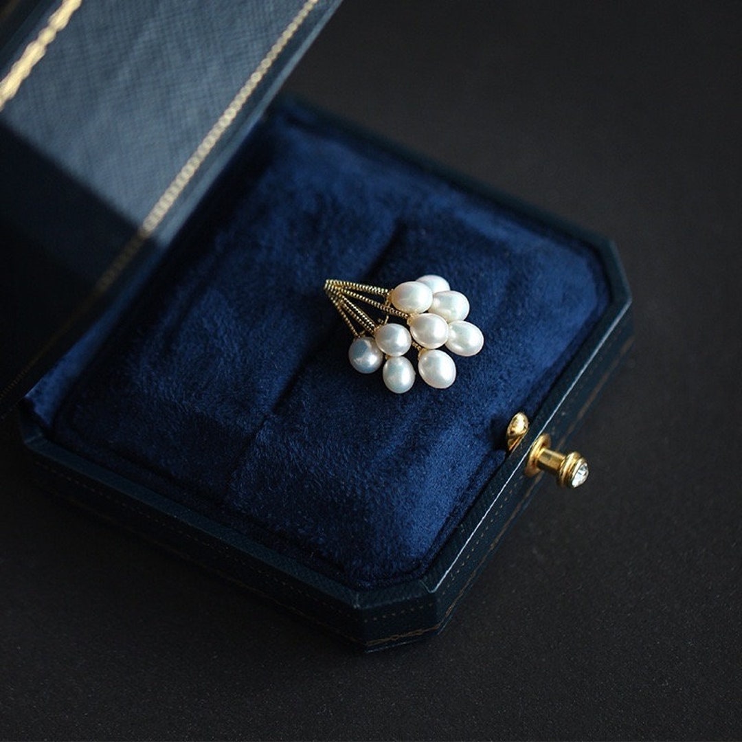 Handmade French Style Natural Freshwater Pearl Grape Cluster Brooch ...
