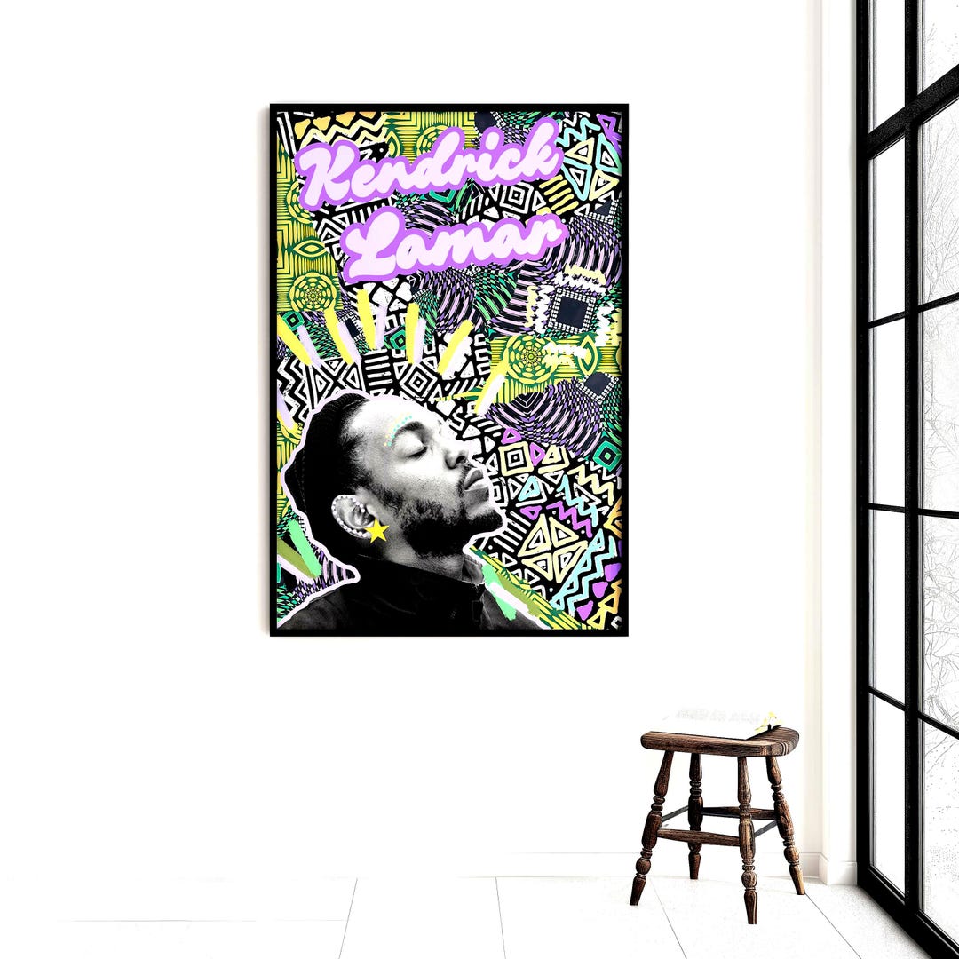 Kendrick Lamar Afro Poster | Physical Print| Black Illustration ...