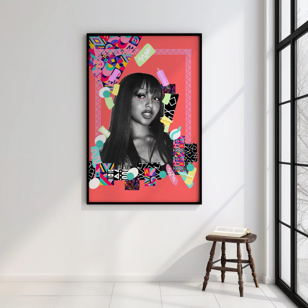 Pinkpantheress Afro Poster | Black Illustration| Afro Art| African Wall ...