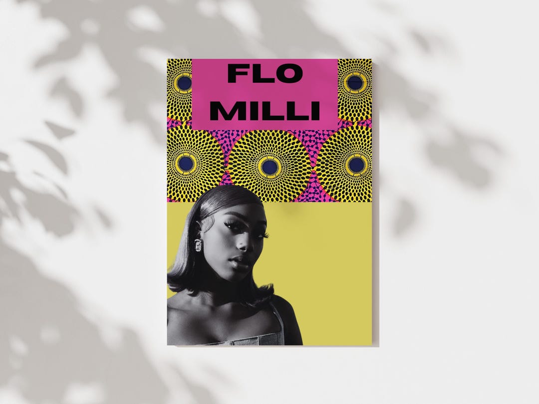 Flo Milli Afro Poster| African Wall Art| Afro Decor | Ankara Print| Black Illustration| Black ...
