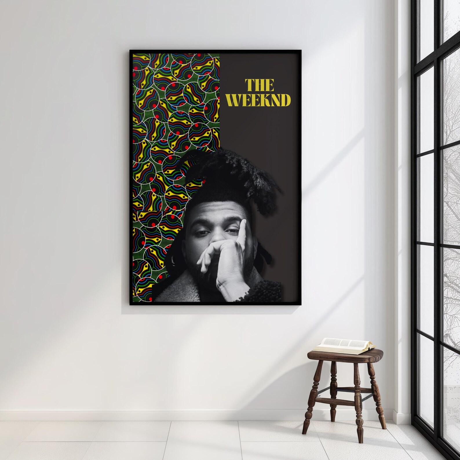 The Weeknd Afro Modern Art Print Black Illustration African Art Black ...