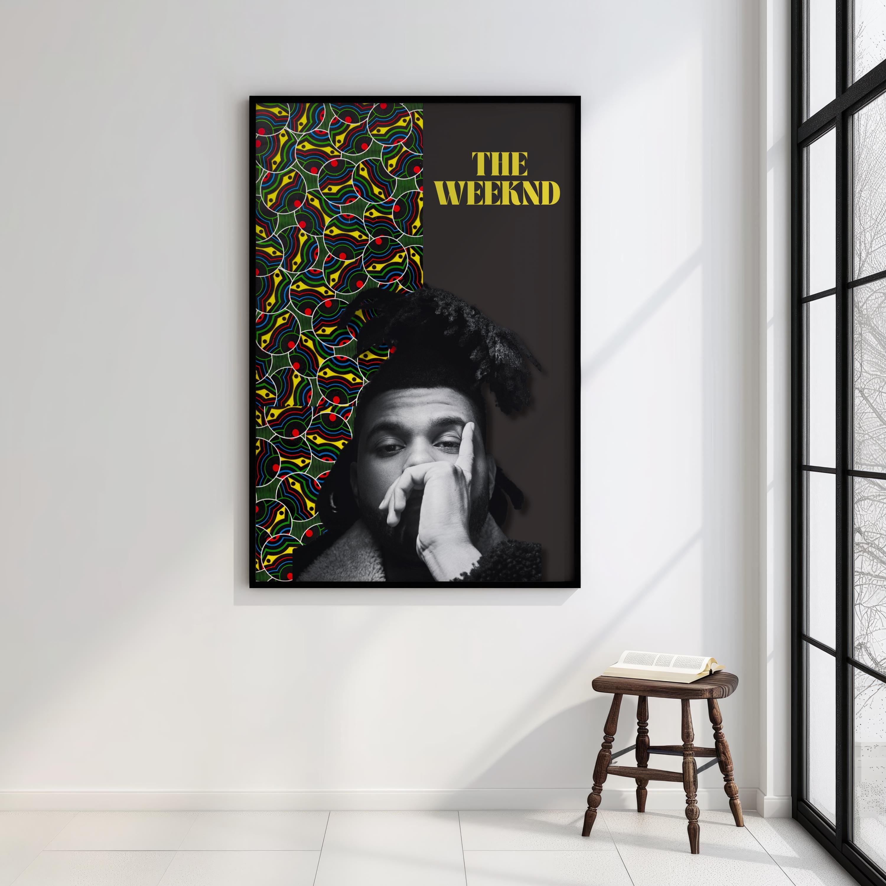 The Weeknd Afro Modern Art Print Black Illustration African Art Black ...