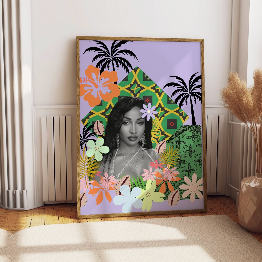 Shenseea Afro Modern Art Print Afro Caribbean Art African Wall Poster ...