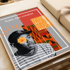 Tyler, the Creator Afro Modern Art Print Rapper Art Black Illustration ...