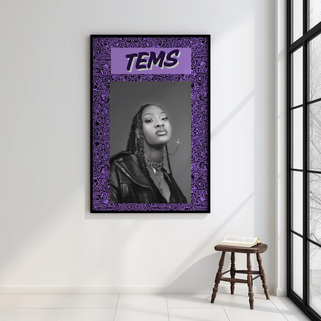 Tems Afro Modern Art Print Black Illustration Afro Art African Wall ...