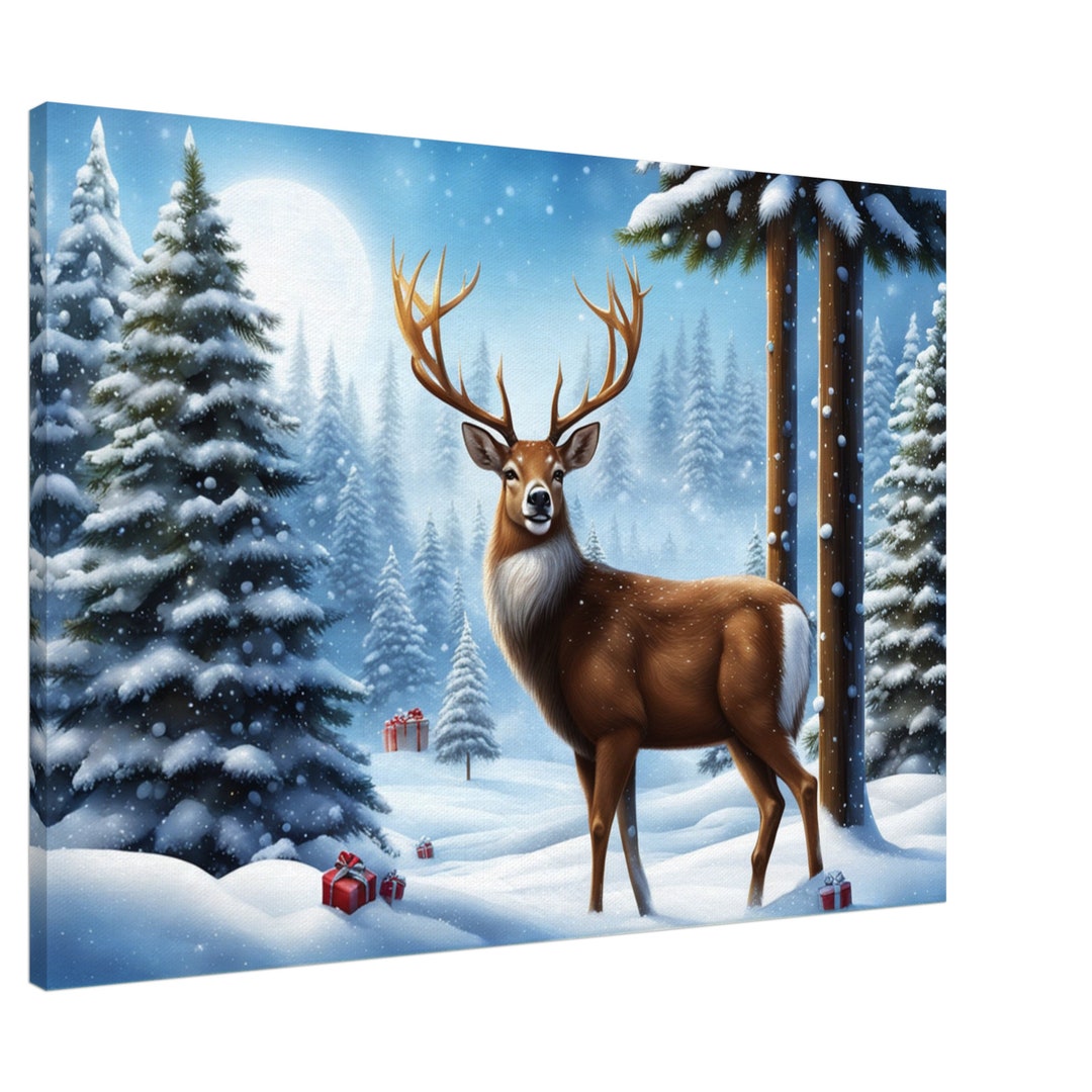 Christmas Canvas, Classic Holiday Wall Art Print, Festive Christmas ...