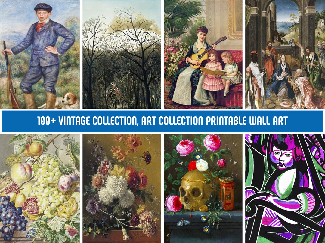 100 Printable Vintage Art Prints for Home Decor, Wall Decor, Art Decor ...