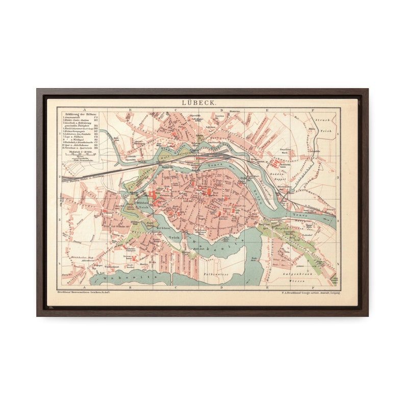 Lubeck 1985 Original Antique Map, Cartography, Geography, Germany Map ...