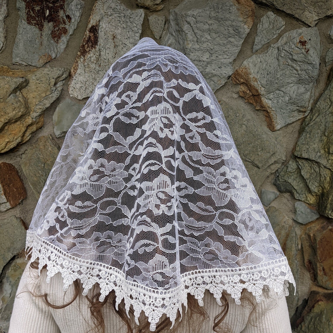 Handmade White Lace Veil - "choir of Angels" - Etsy