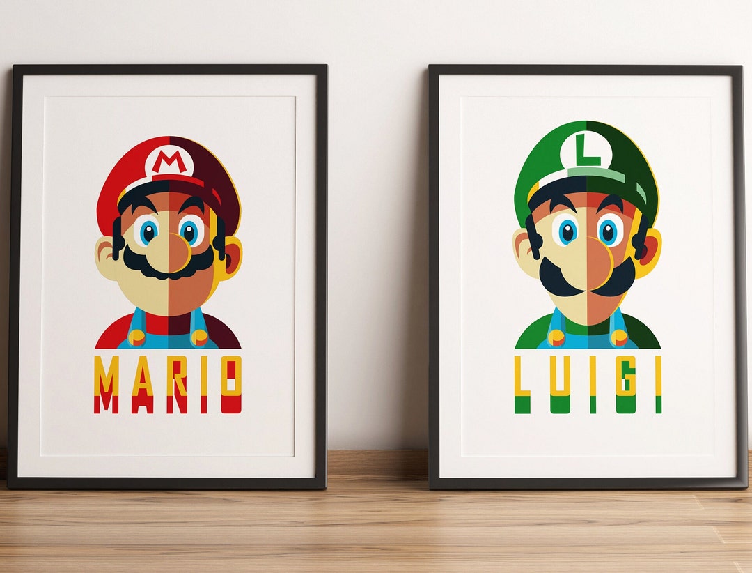 Super Mario Bros Posters, Mario & Luigi, Set or Individual. for Gaming ...