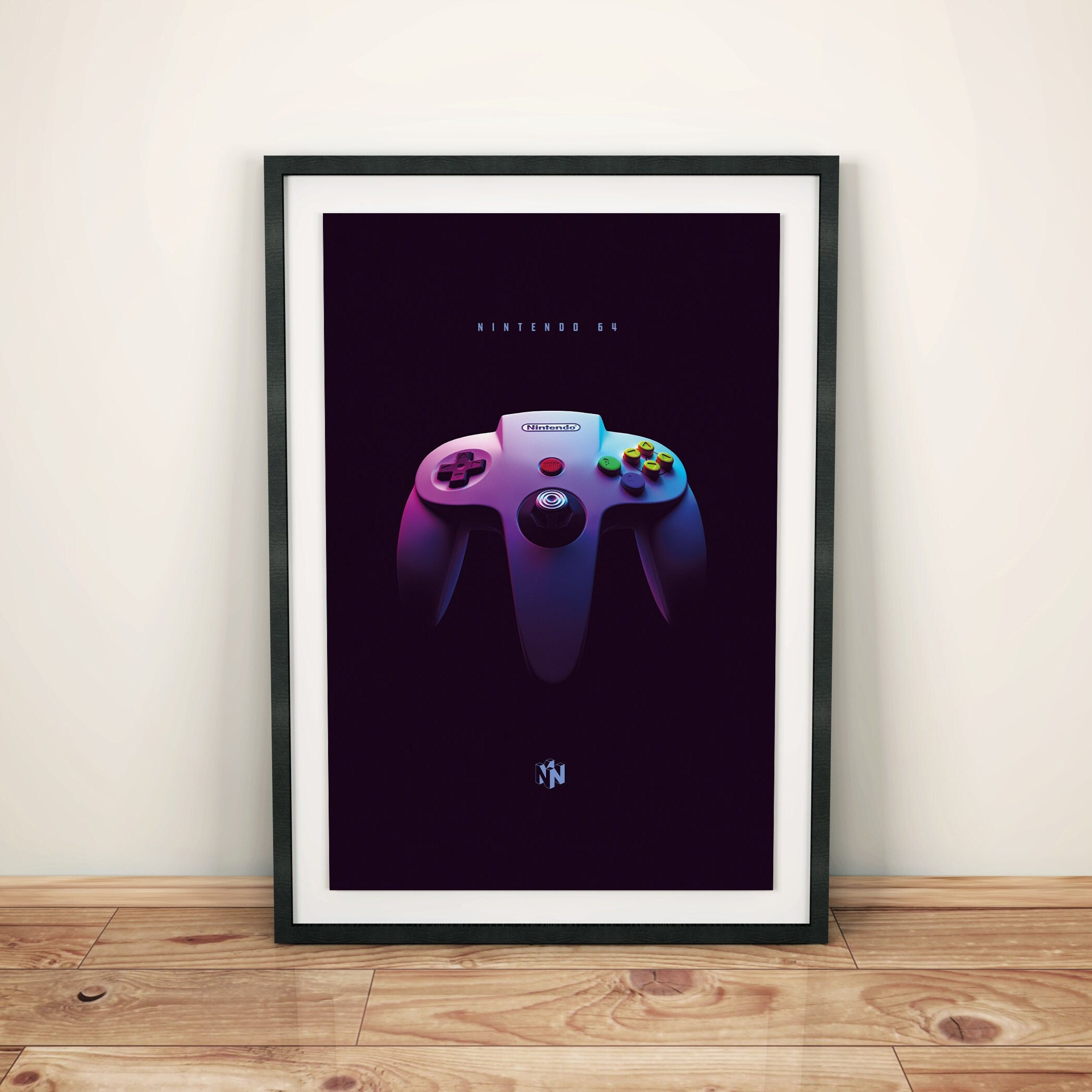 N64 Gamepad Poster for Gaming Room or Office Space, A3, A4, A5 ...