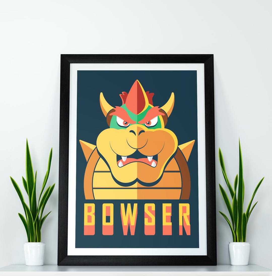 Bowser Poster Print for Gaming Room, Office or Kids Room, A3, A4, A5 ...