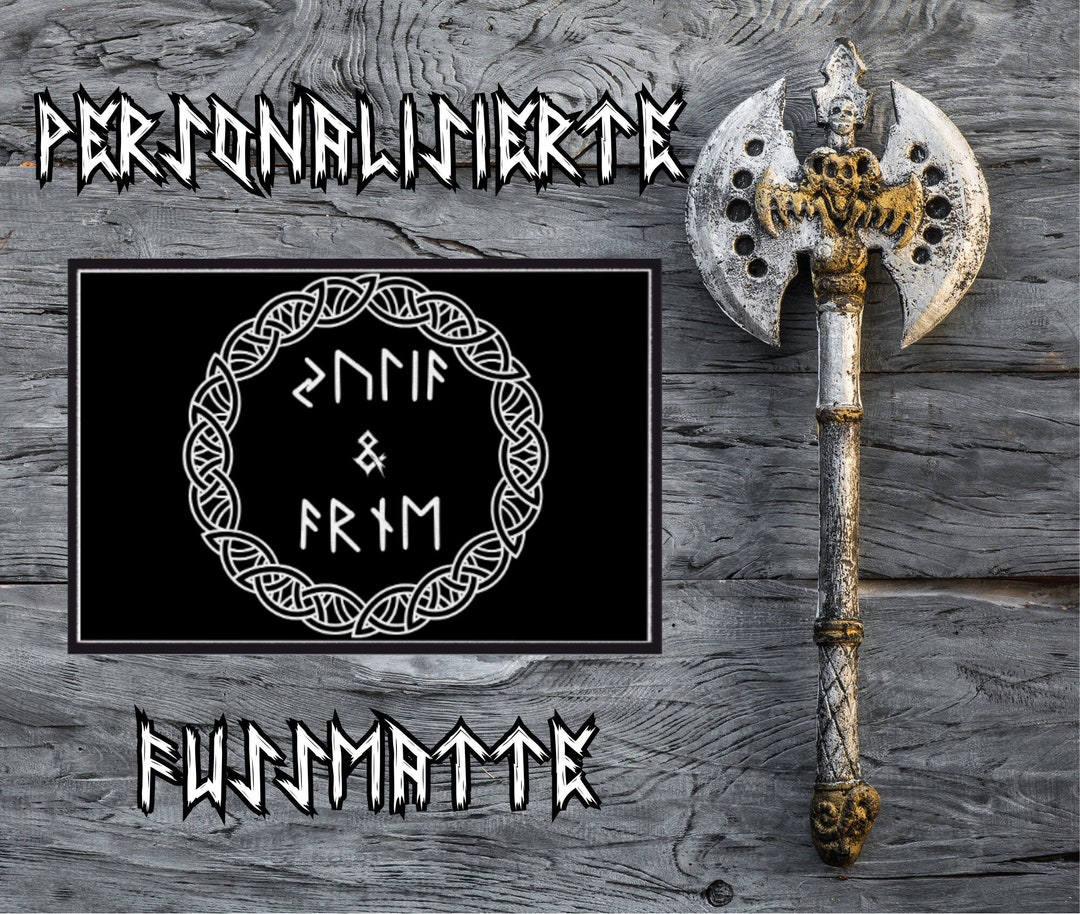YOUR NAME in Futhark Runes on a Doormat Rune Alphabet Viking Doormat ...