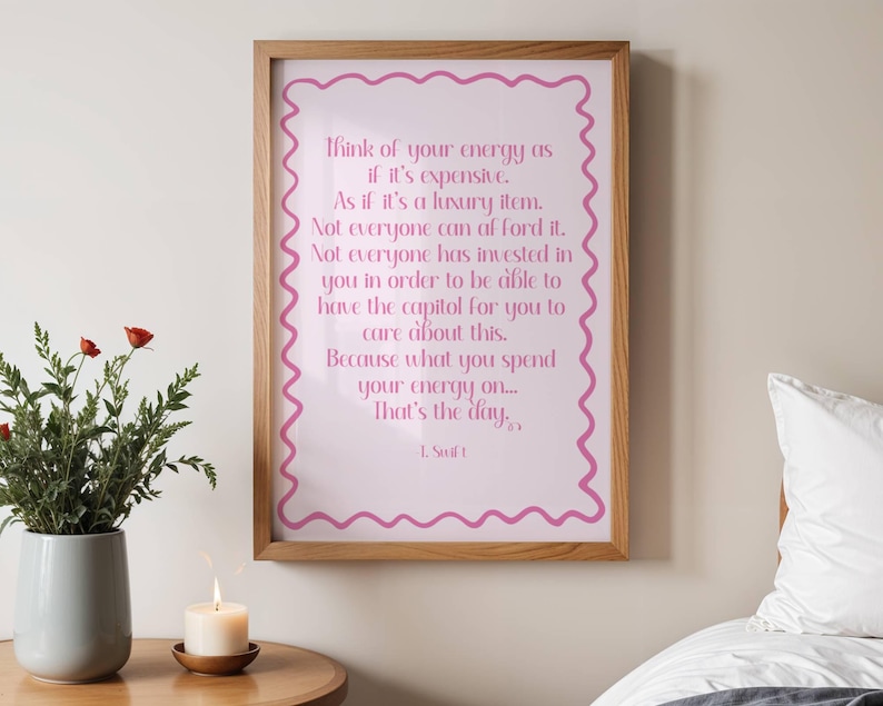 Taylor Swift Expensive Energy Wall Art Quote Print Subtle Office Decor ...