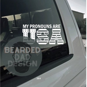 My Pronouns Are USA Decal - Etsy