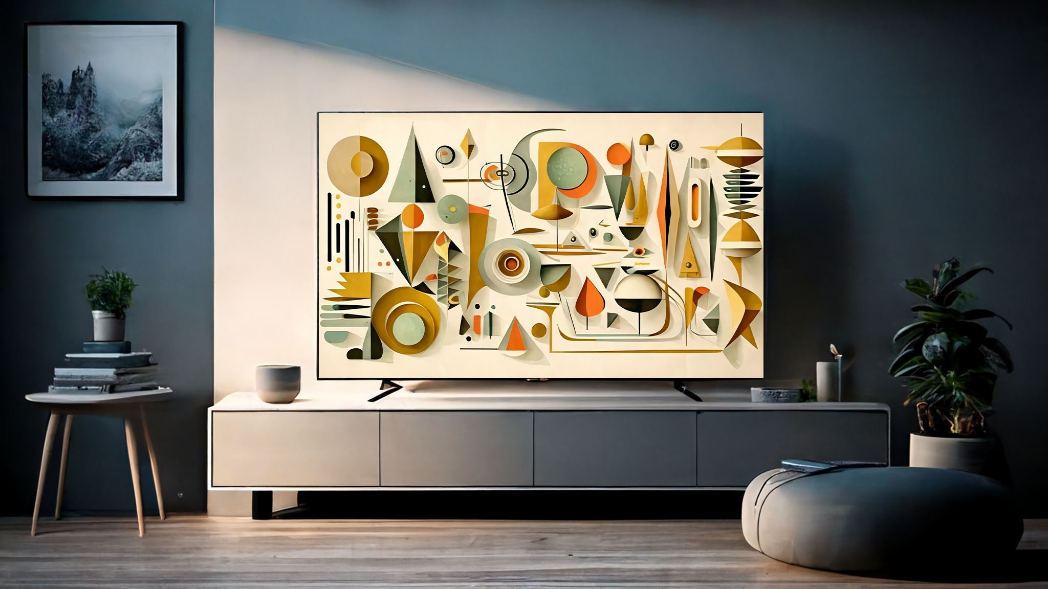 Samsung Frame Tv, Mid Century Abstract Shapes, Mid Century Modern Frame ...