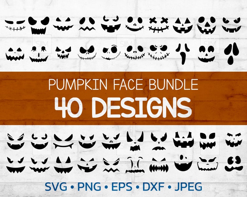 Pumpkin Face Svg, Jack O Lantern Faces, Halloween Pumpkins Faces ...