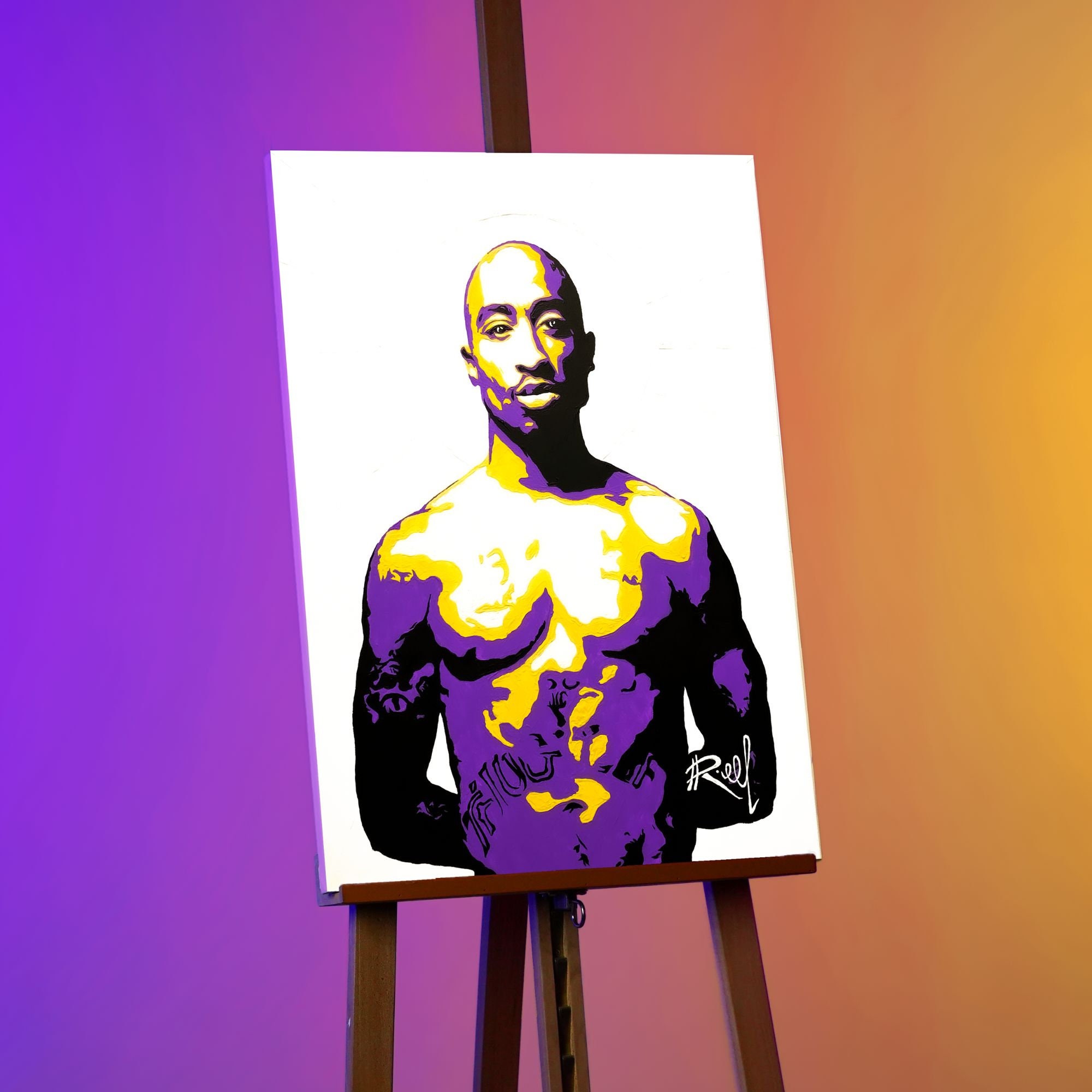 Glow in the Dark 2pac Portrait Print on Canvas Wall Decor for Home ...