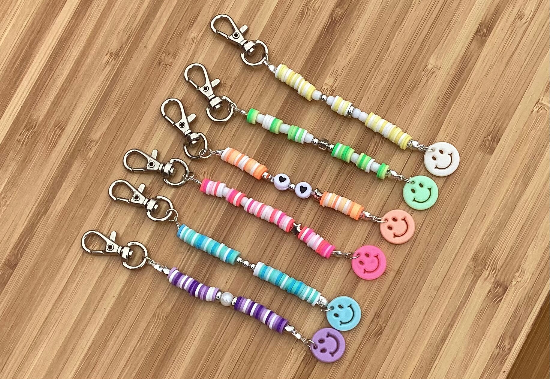 Cute Keychains With Smiley Face Charm Preppy Gifts for - Etsy